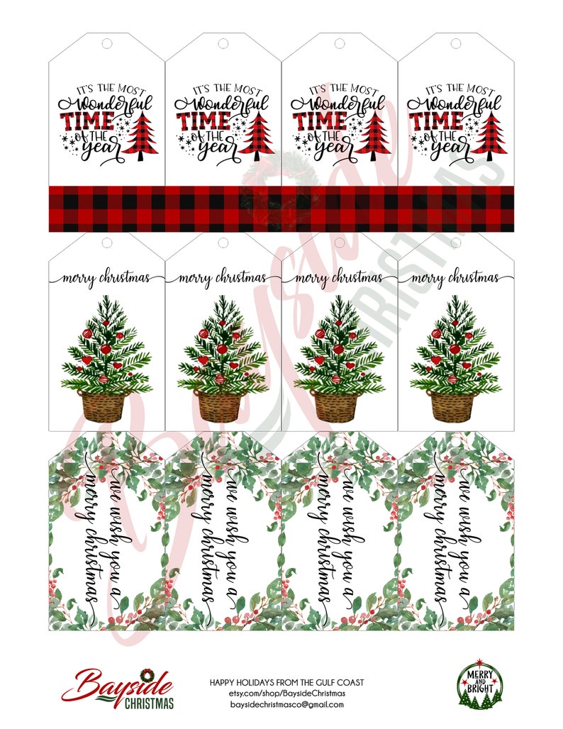 Farmhouse Style Christmas Tags Rustic Gift Tags Rae Dunn - Etsy UK