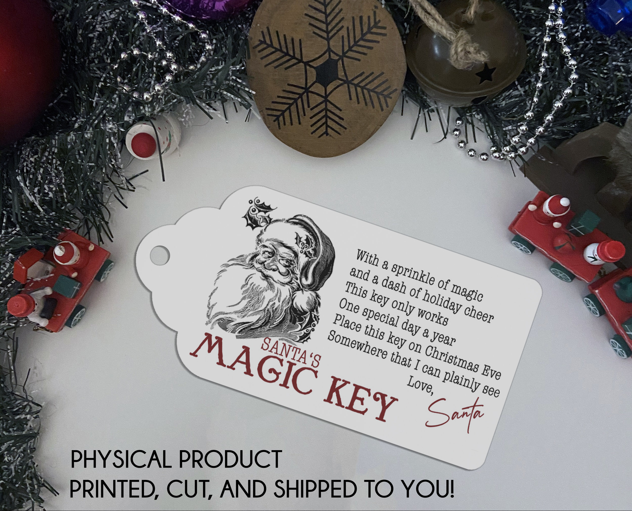 Santa's Magic Key Tag Physical Product - Etsy