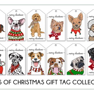 Christmas Dog Gift Tags | Rustic Gift Tags | Puppy | Holiday Puppies - Etsy