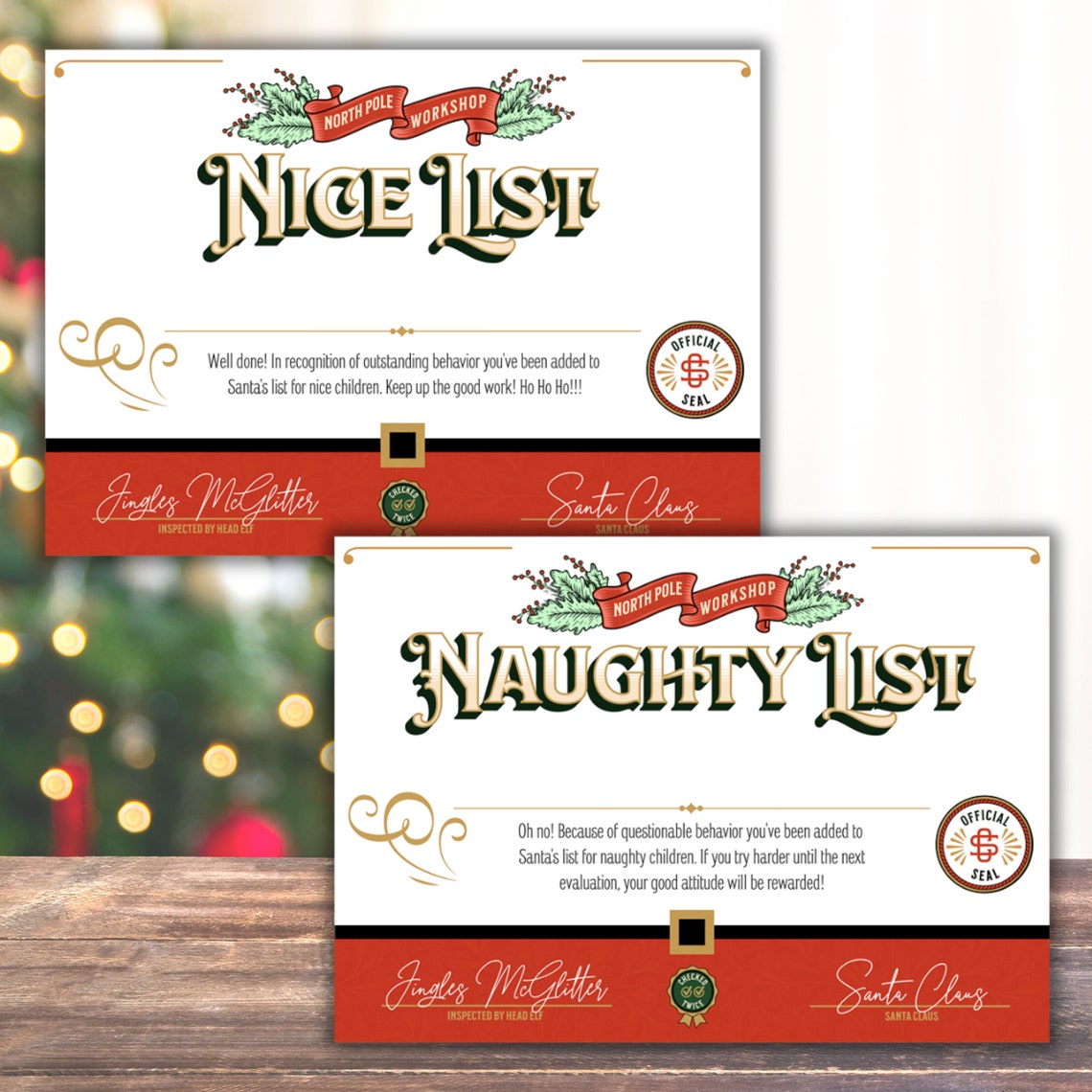 Santa's Nice and Naughty List Certificates | Sized for Your Christmas ...