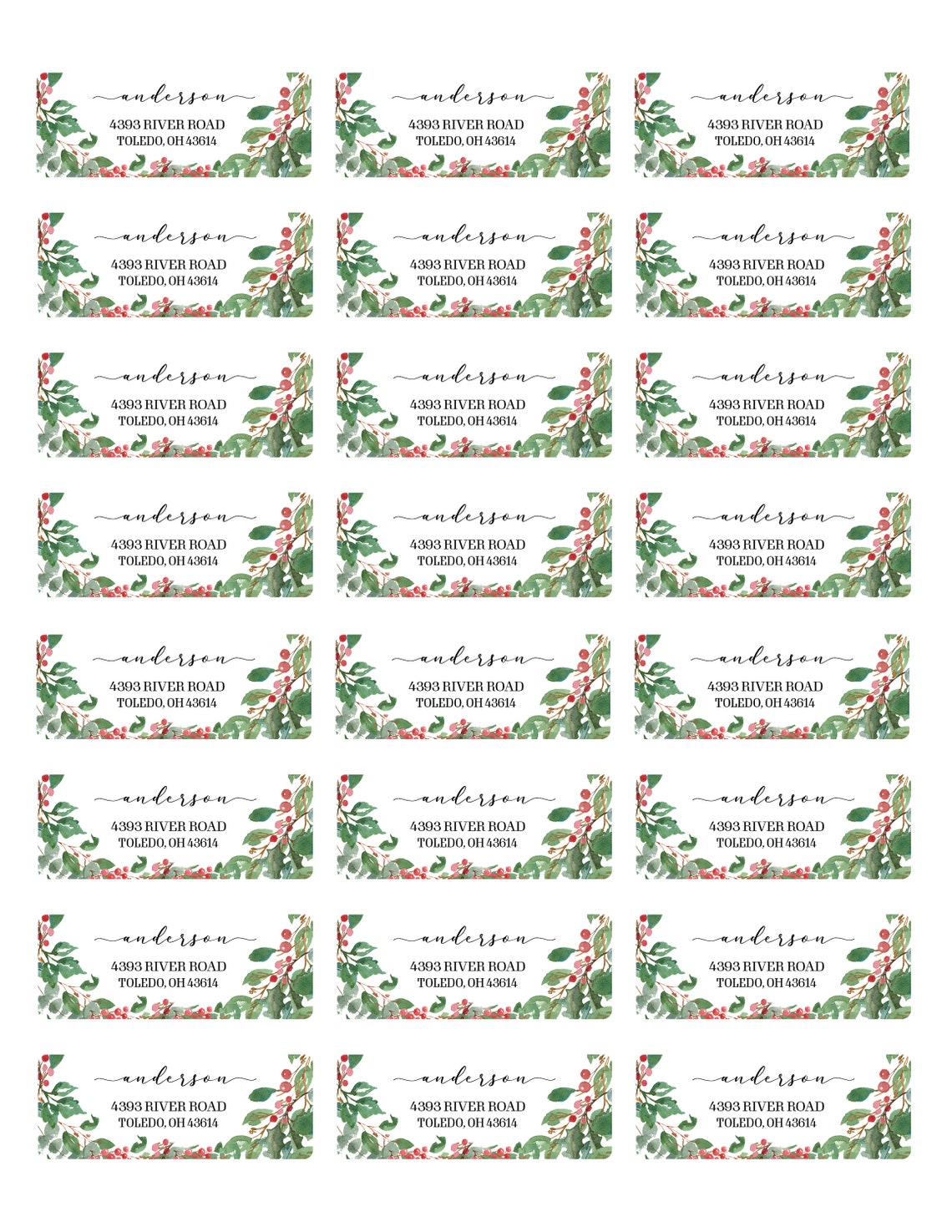 Christmas Return Address Labels: Peel and Stick Stickers - Etsy