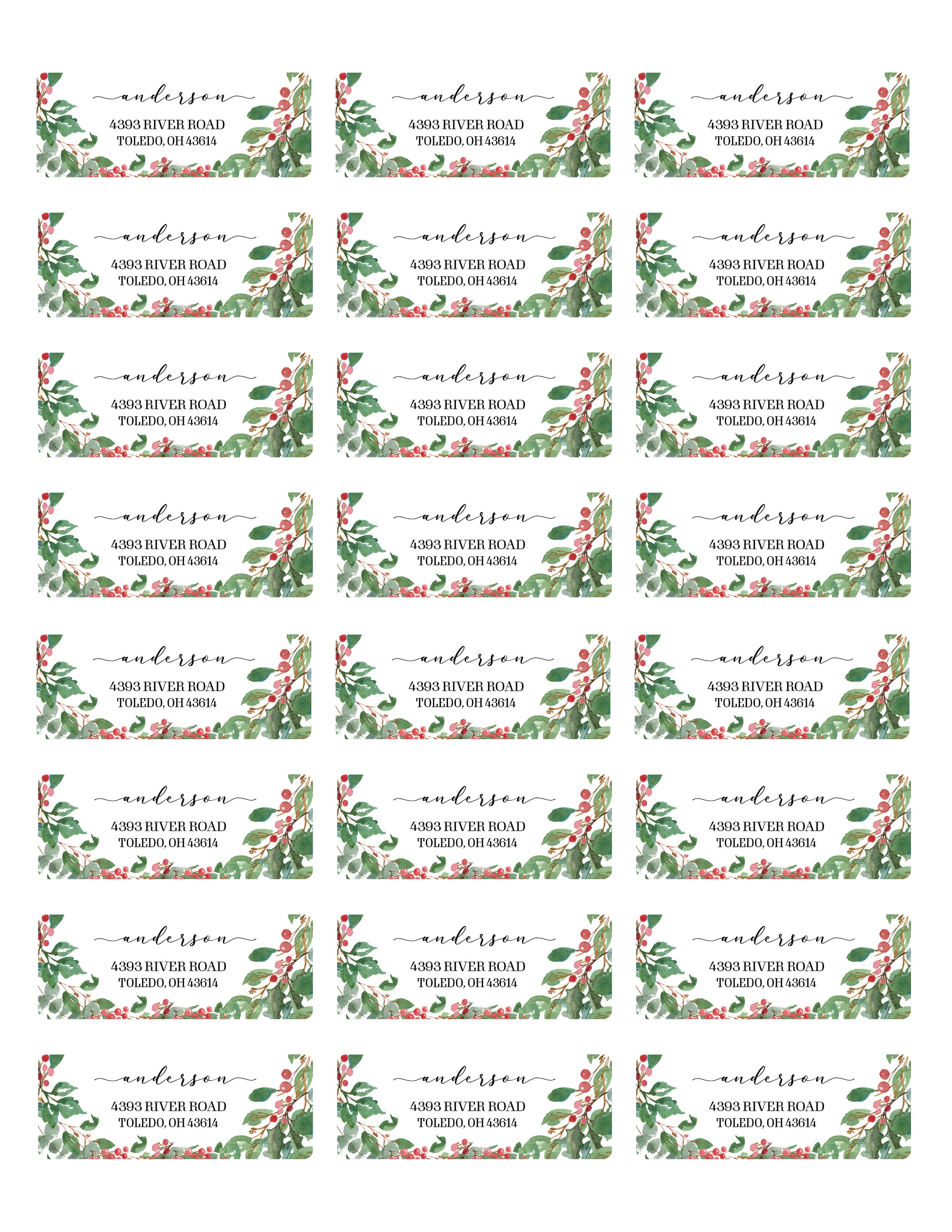 Christmas Address Labels Christmas Address Stickers - Etsy
