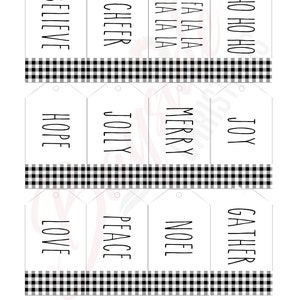 Farmhouse Style Christmas Tags | Rustic Gift Tags | Rae Dunn Inspired ...