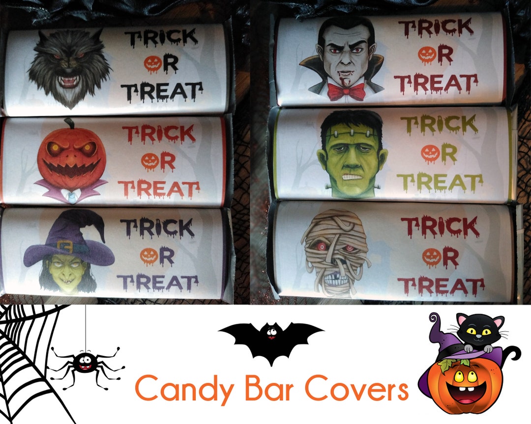 Halloween Chocolate Bar Wrapper | Halloween Favors | School Kids ...