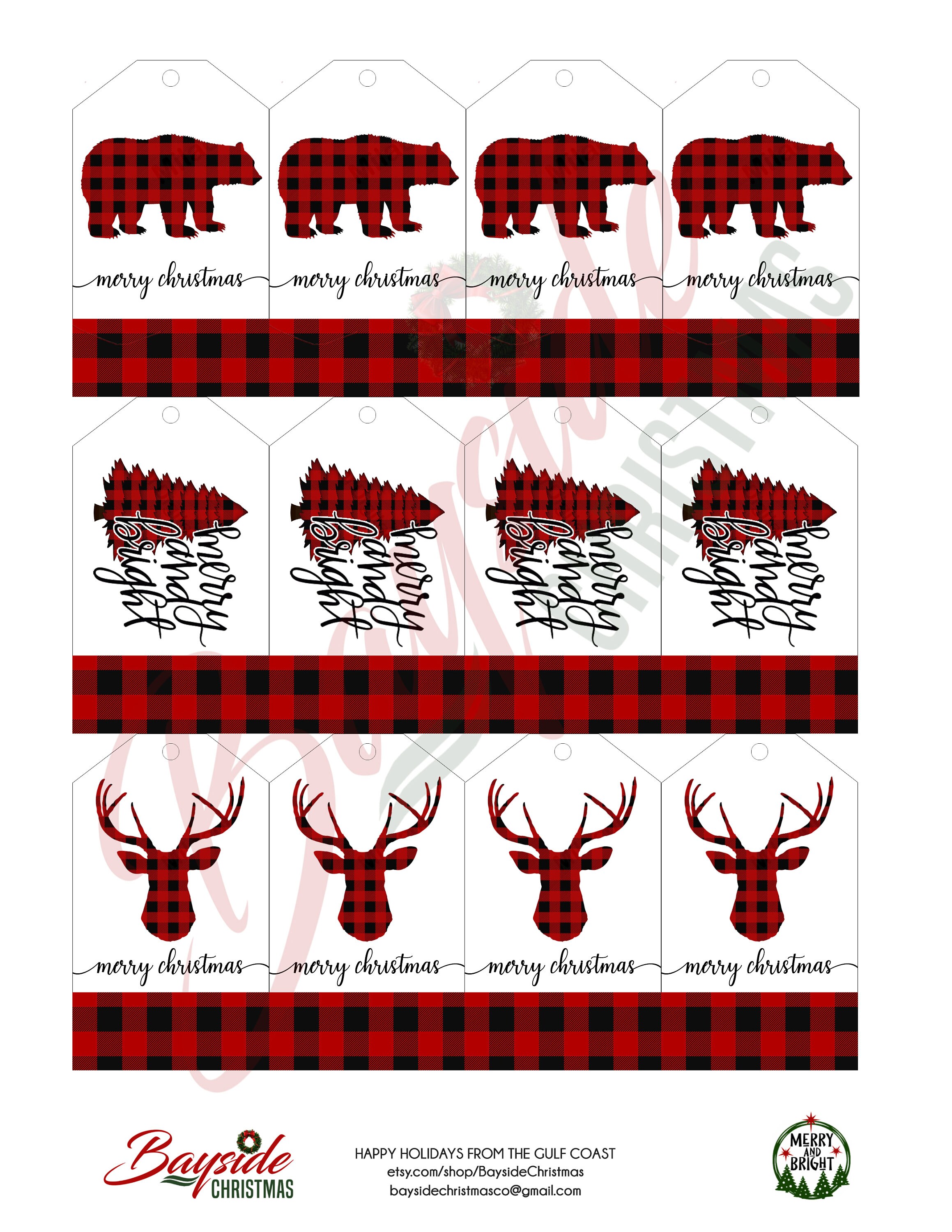 Farmhouse Style Christmas Tags Rustic Gift Tags Rae Dunn | Etsy