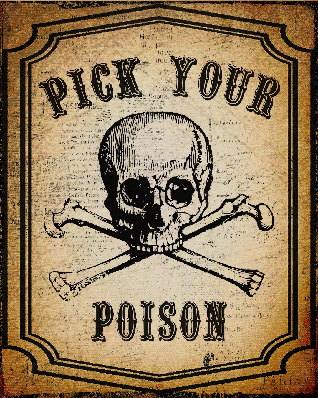 Pick Your Poison Halloween Sign | Halloween Decor | Bar Cocktail Table ...