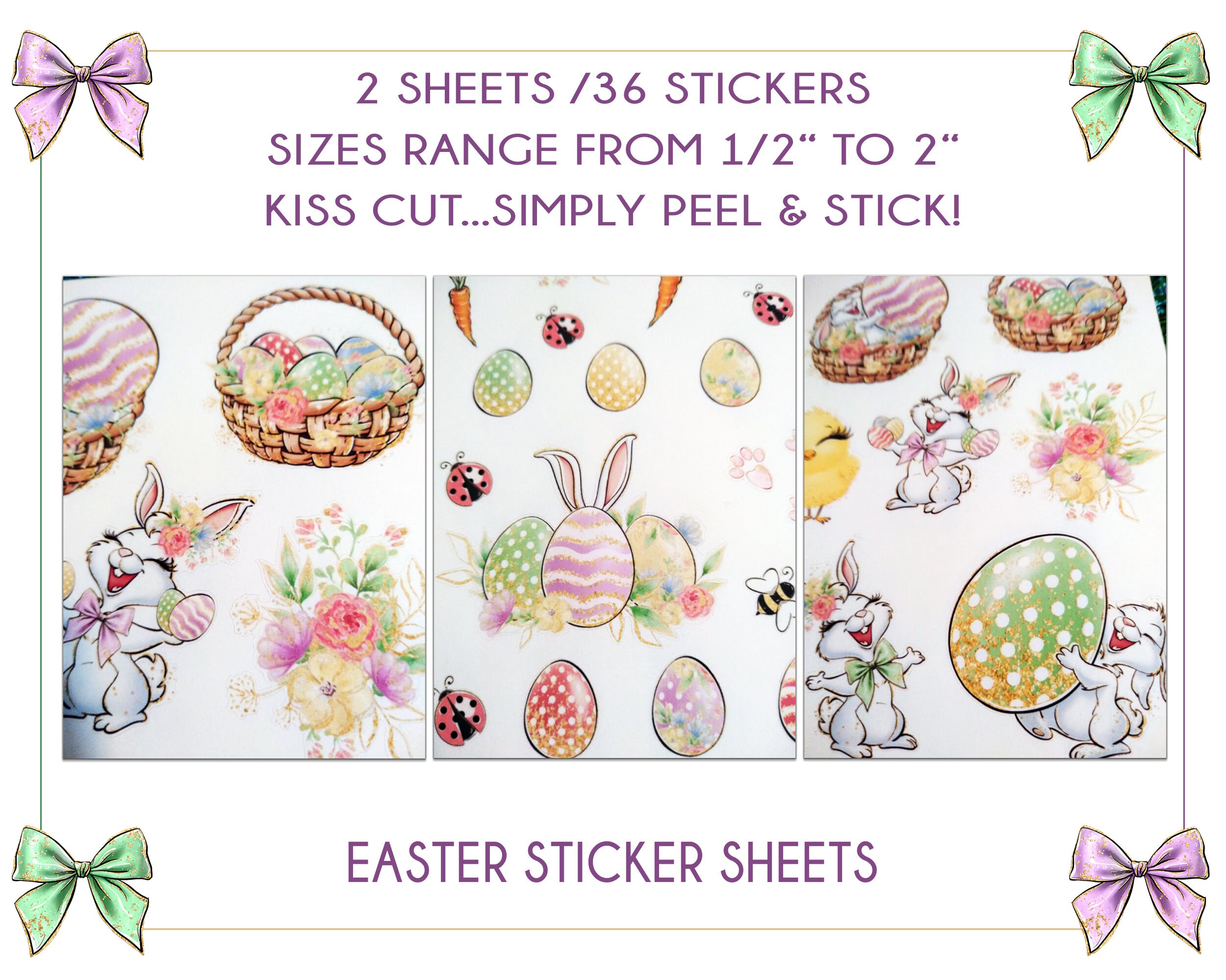 Easter Bujo Sticker Sheet Bullet Journal Stickers Card | Etsy