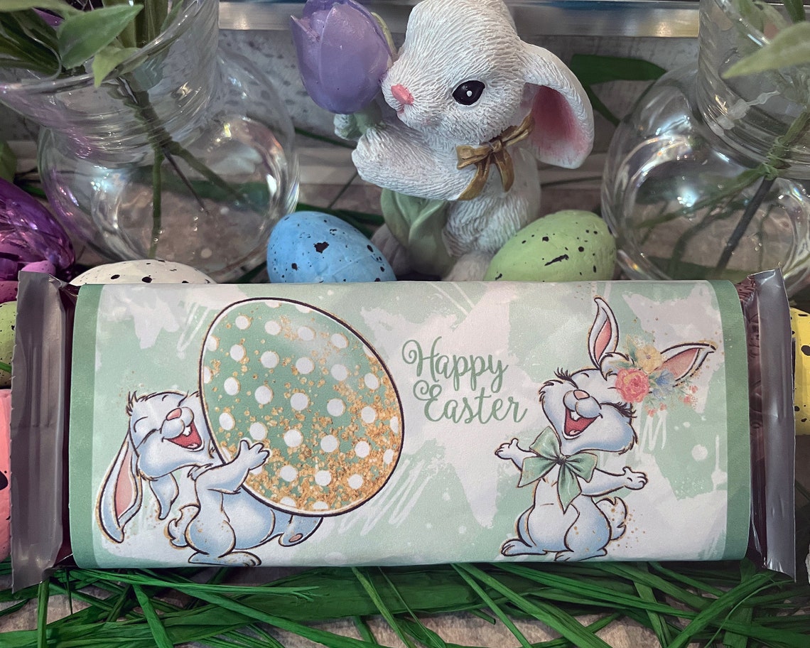 Easter Bunny Chocolate Bar Wrapper Easter Favors School - Etsy