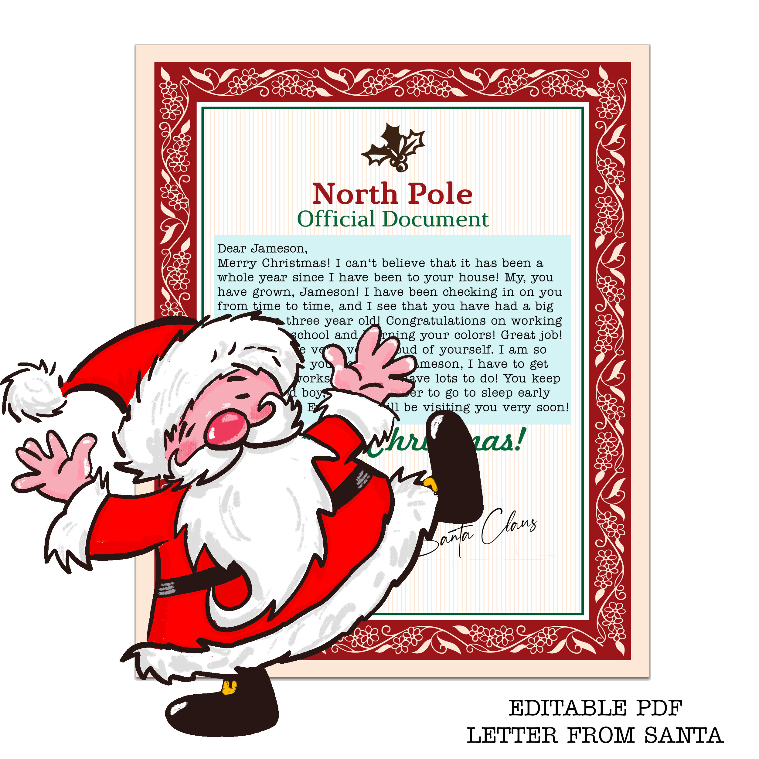 Editable Santa Letter Kit Letters to and From Santa With - Etsy UK