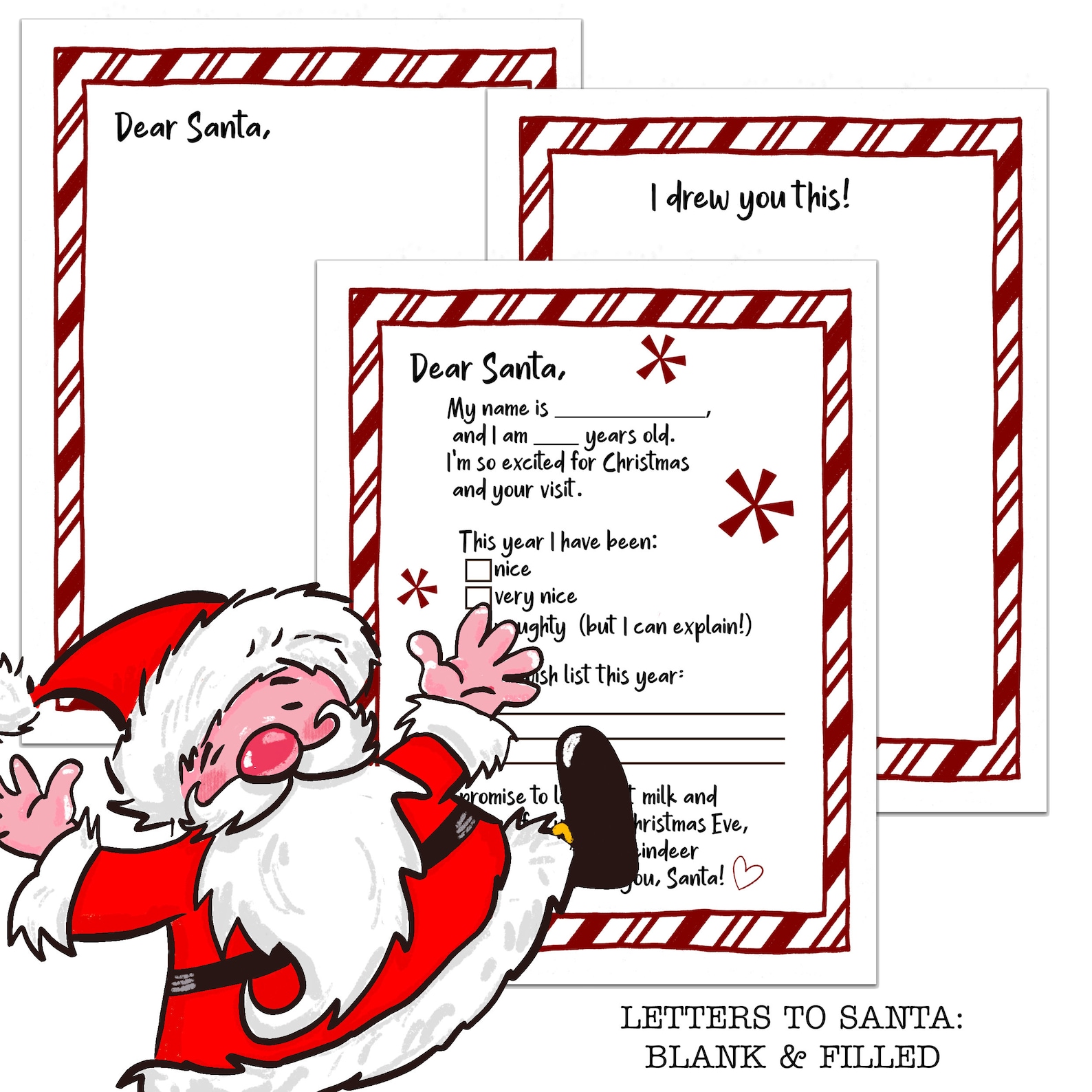 Editable Santa Letter Kit Letters to and From Santa With - Etsy