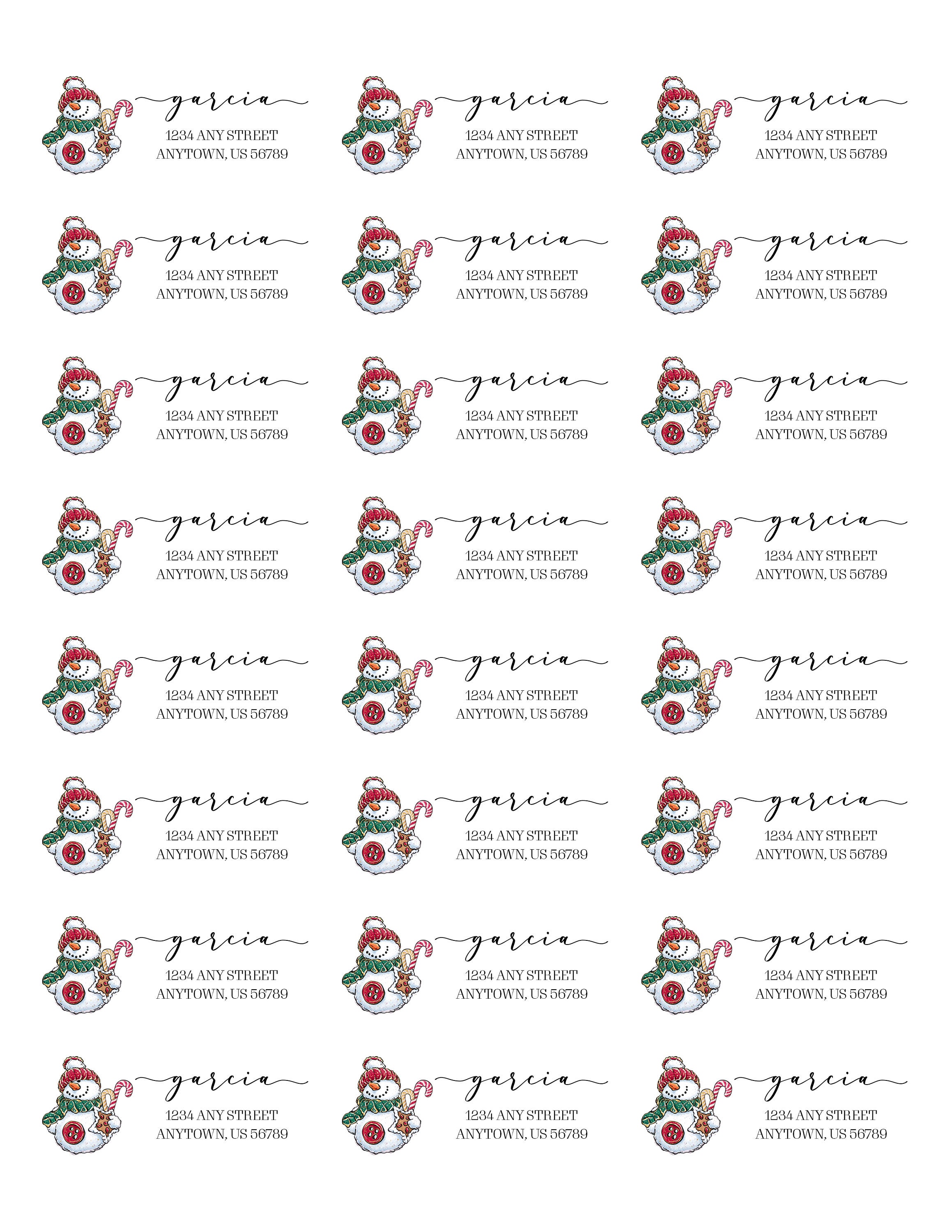Personalized Christmas Address Labels: Holiday Return Address Stickers ...