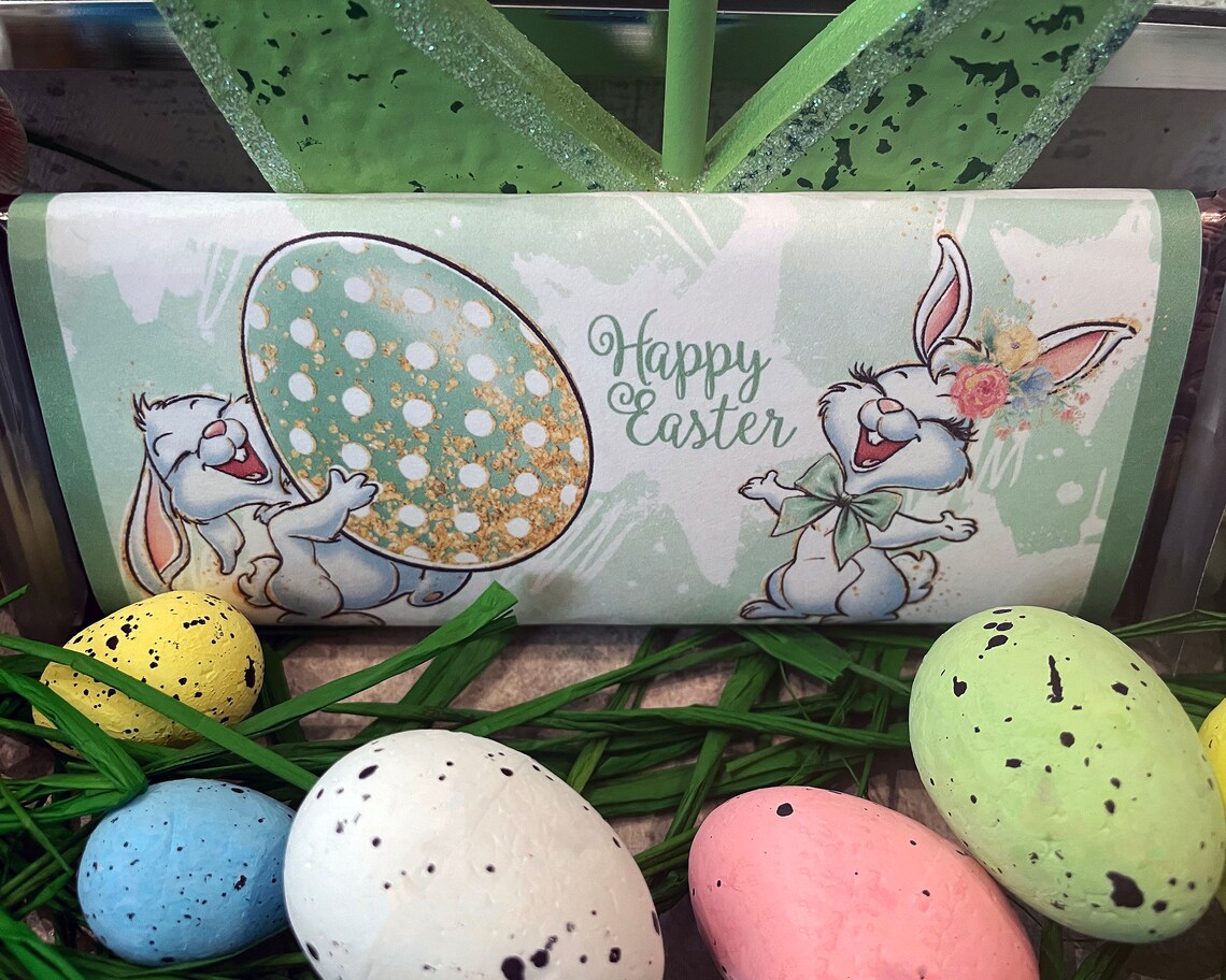 Easter Bunny Chocolate Bar Wrapper Easter Favors School - Etsy
