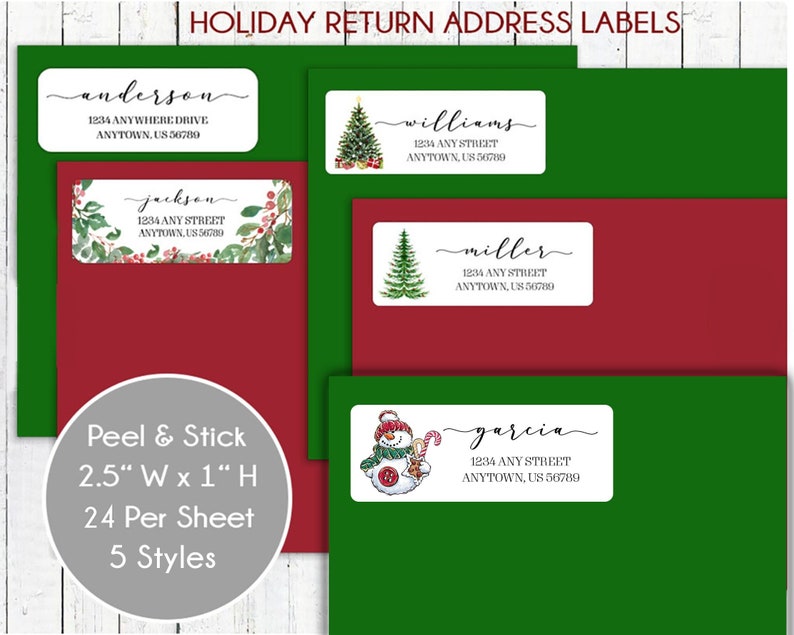 Personalized Christmas Address Labels: Holiday Return Address Stickers ...