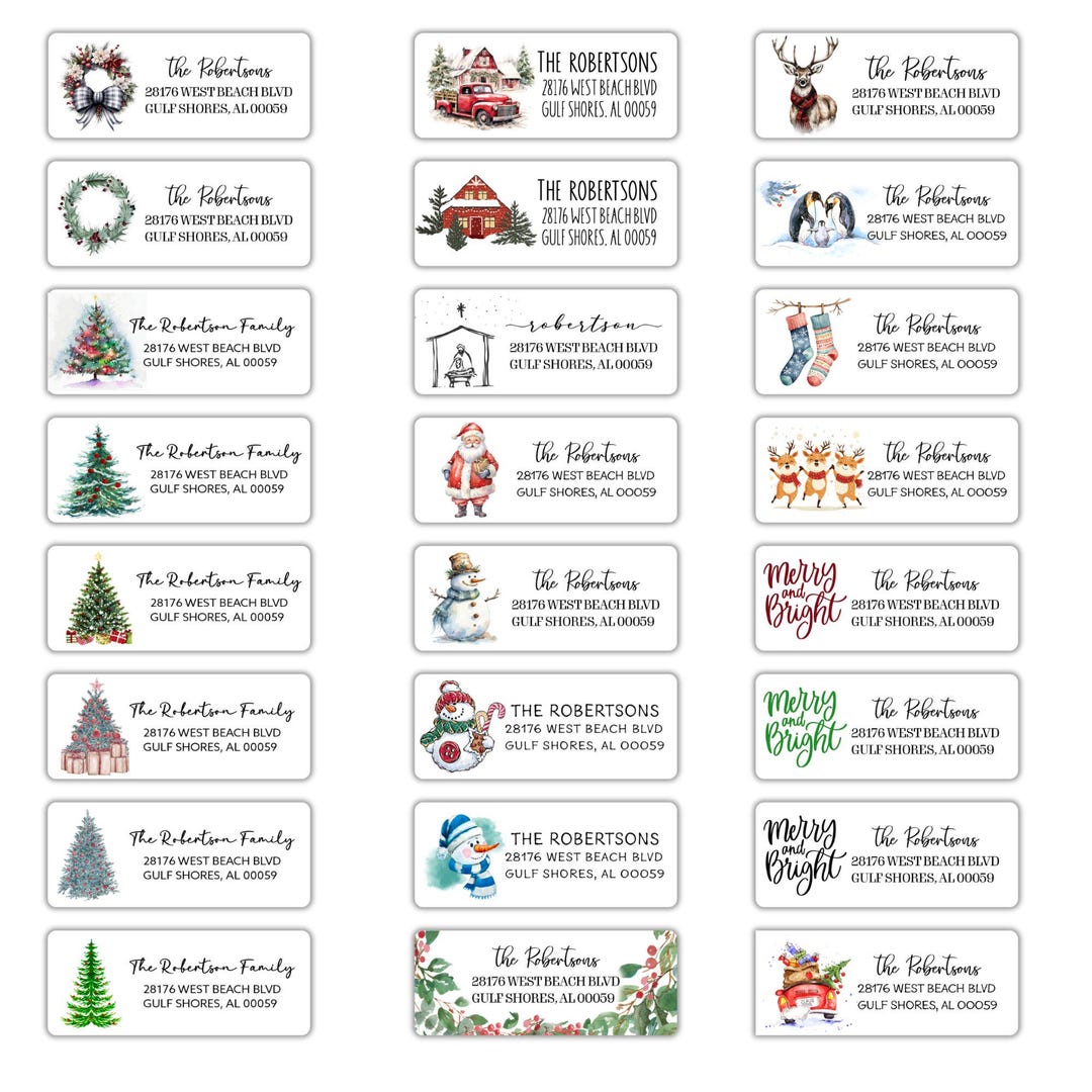 Christmas Address Labels | Christmas Address Stickers | Christmas ...