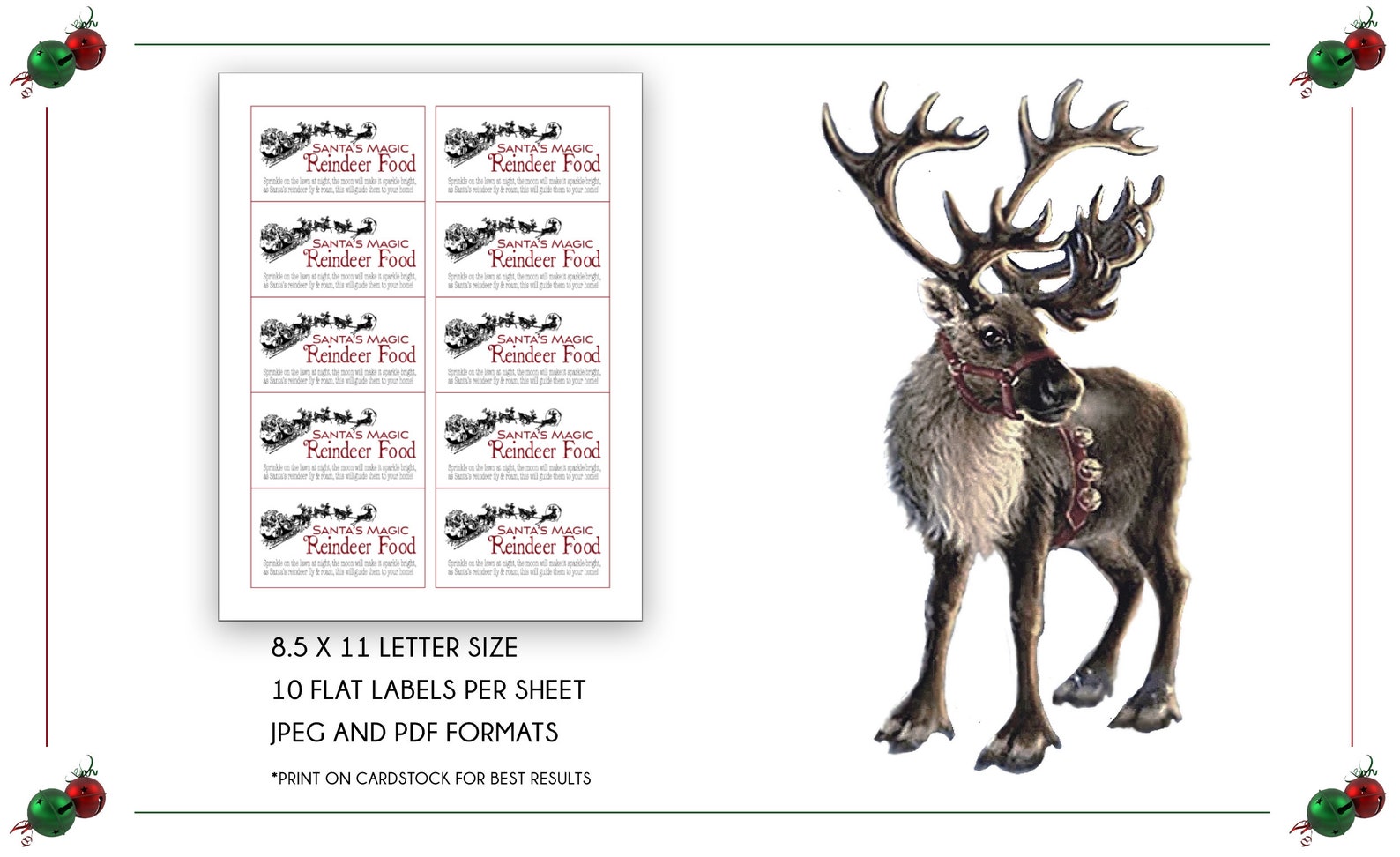 Santa's Magic Reindeer Food Printable Label Magical | Etsy