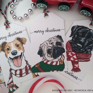 Christmas Dog Gift Tags | Rustic Gift Tags | Puppy | Holiday Puppies - Etsy