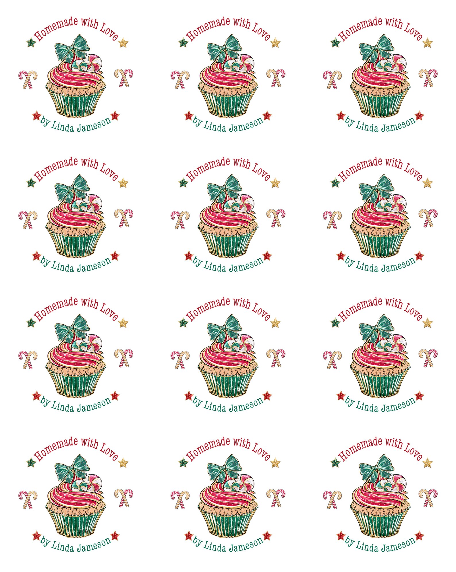 Homemade With Love Baking Stickers Personalized Baking - Etsy