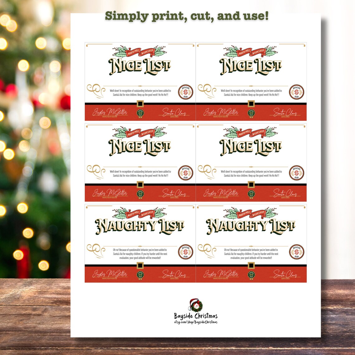 Santa's Nice and Naughty List Certificates | Sized for Your Christmas ...