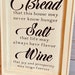 Bread, Salt, Wine Quote on Reverse Canvas Wall Hanging, for New Home ...