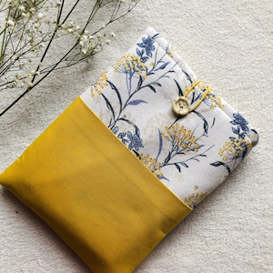 Floral Waterproof Book Sleeve, Book Pouch With Pocket and Button ...