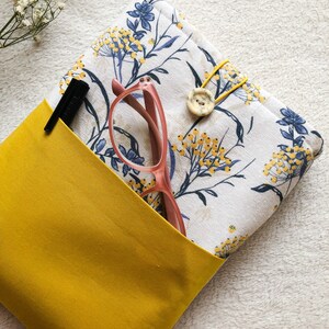 Floral Waterproof Book Sleeve, Book Pouch With Pocket and Button ...