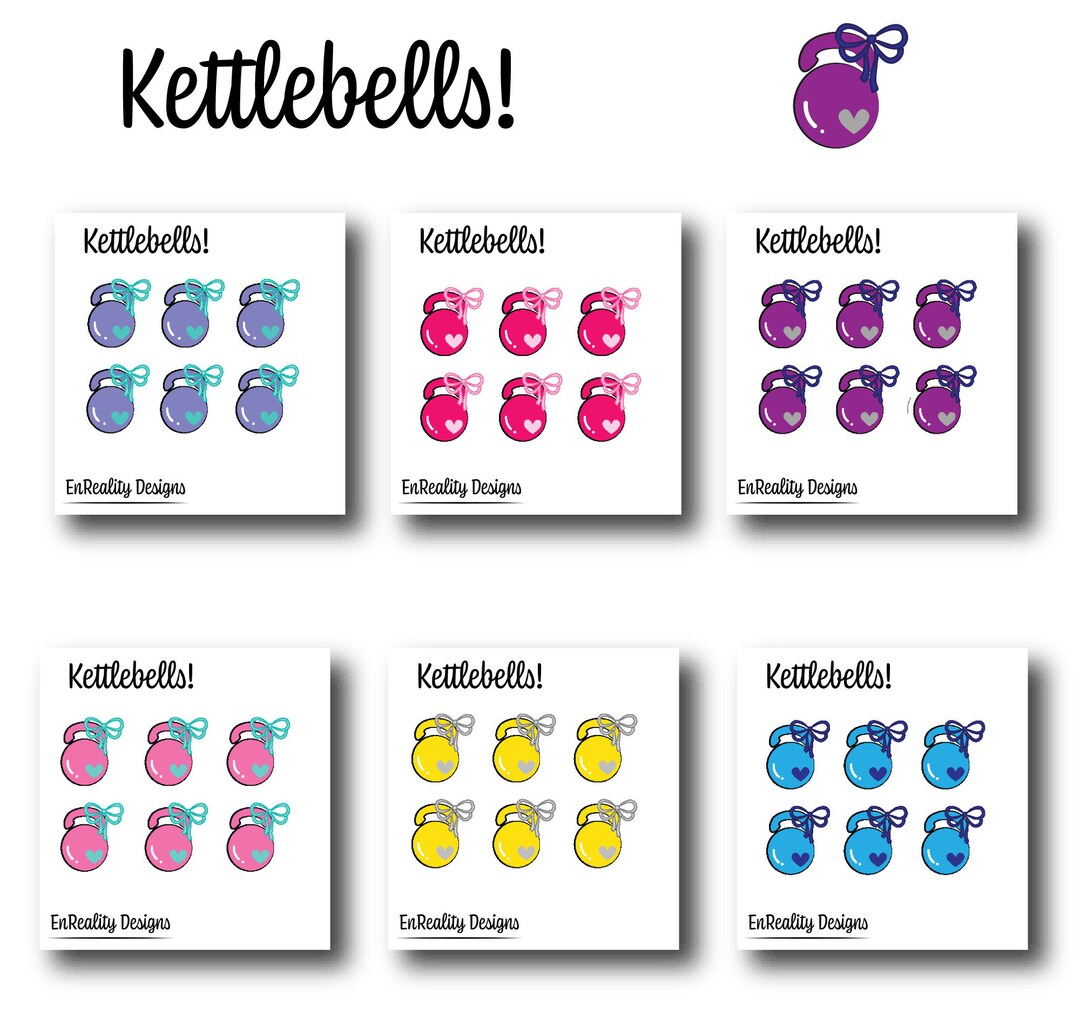 Workout Stickers - Weight Lifting Stickers - Kettlebell Stickers ...