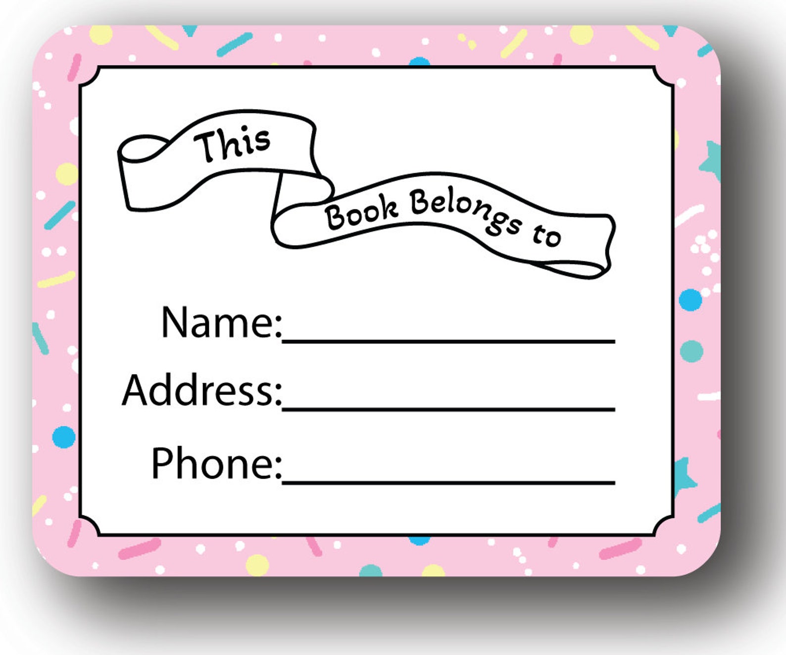 This Book Belongs To" Labels - Personalize Your Journals, Notebooks ...