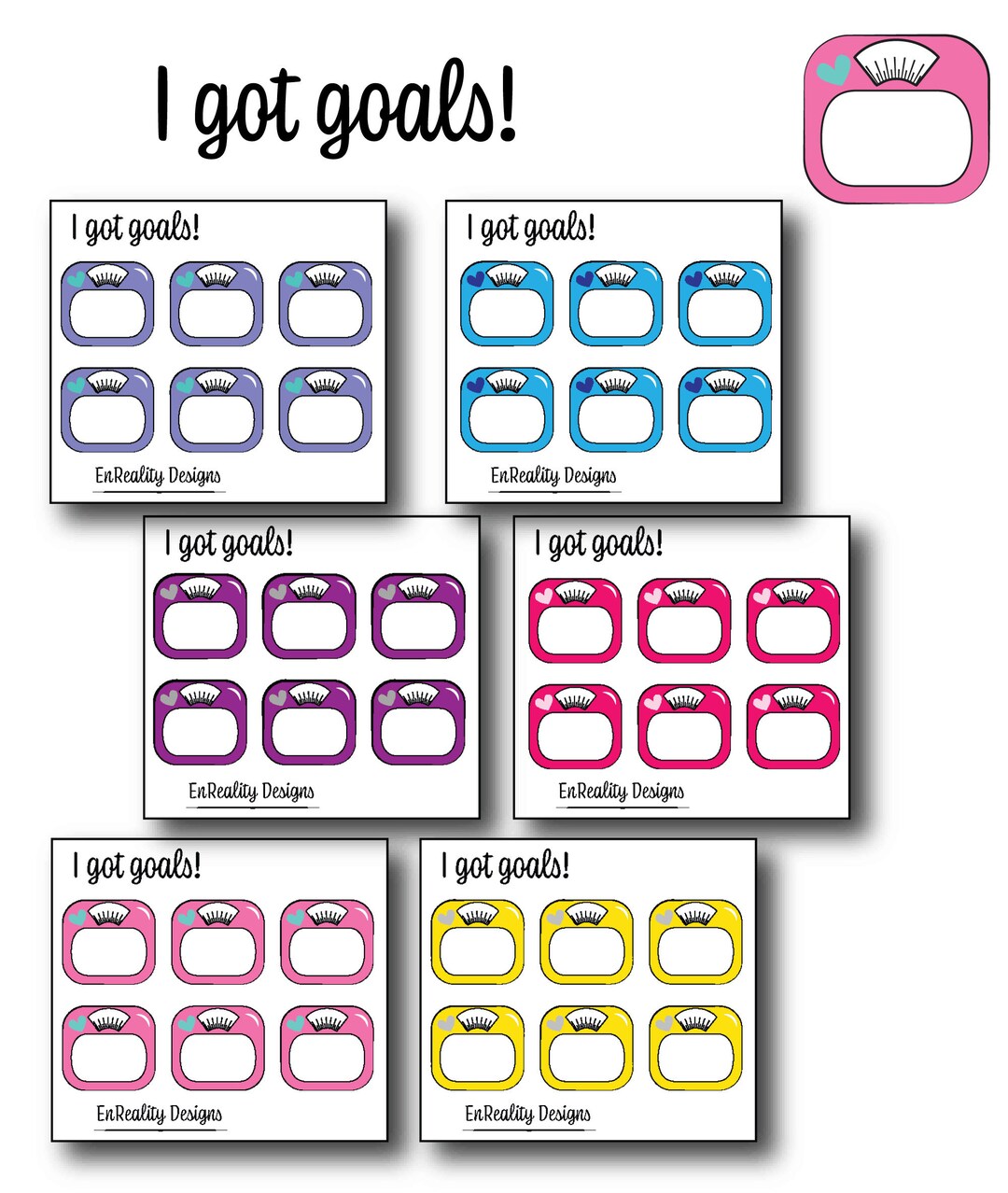 Weight Tracker Weight Loss Stickers Diet Stickers Weight Scale Tracker ...