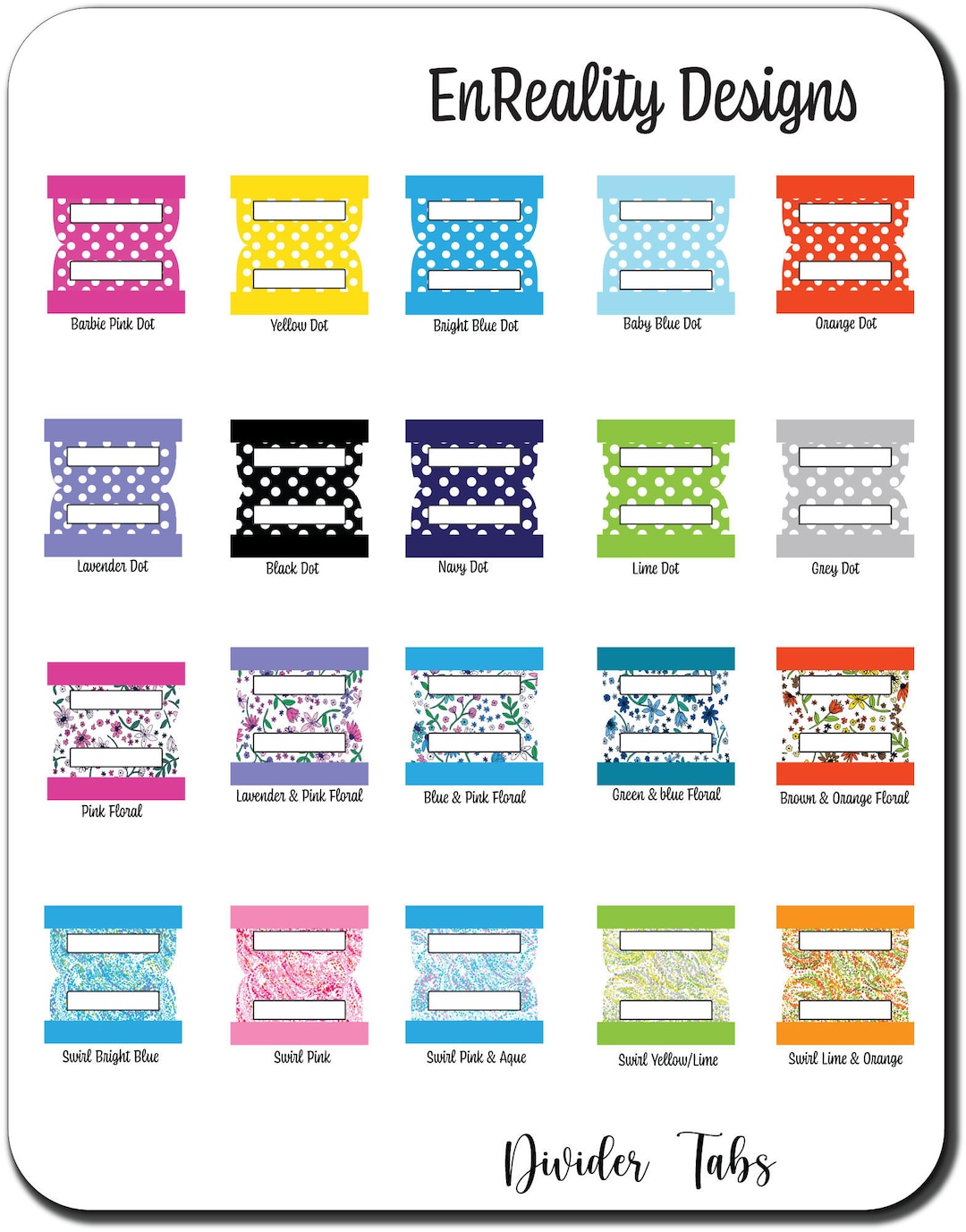 Divider Tabs Help Customize & Manage Your Workload. Used to Separate ...