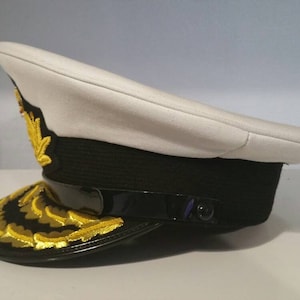 British Royal Navy Admiral Flag Officers Peaked Cap / Hat Current Issue ...