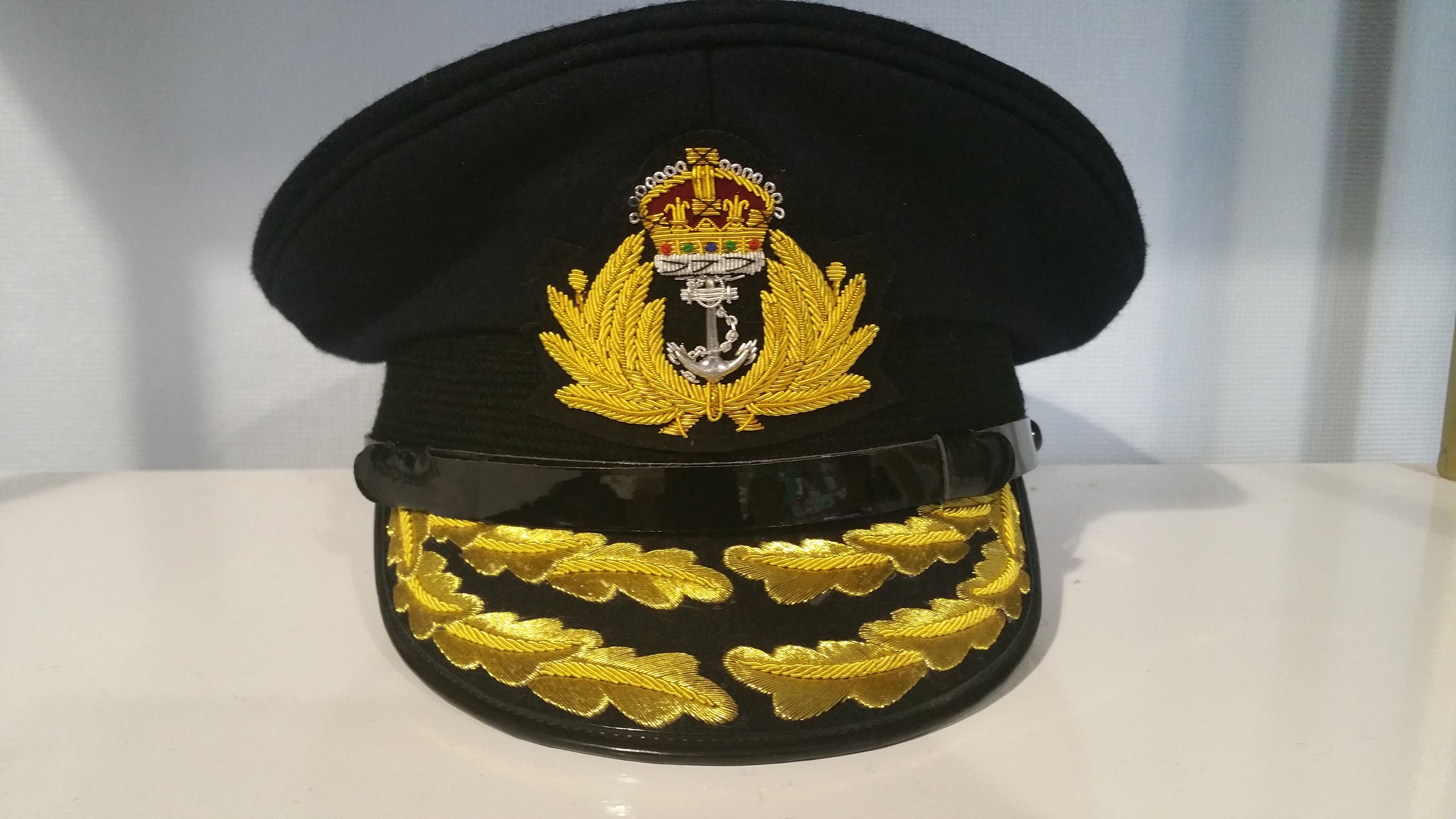 WW1 / WW2 Kings Crown British Royal Navy Admiral Flag Officers Peaked ...
