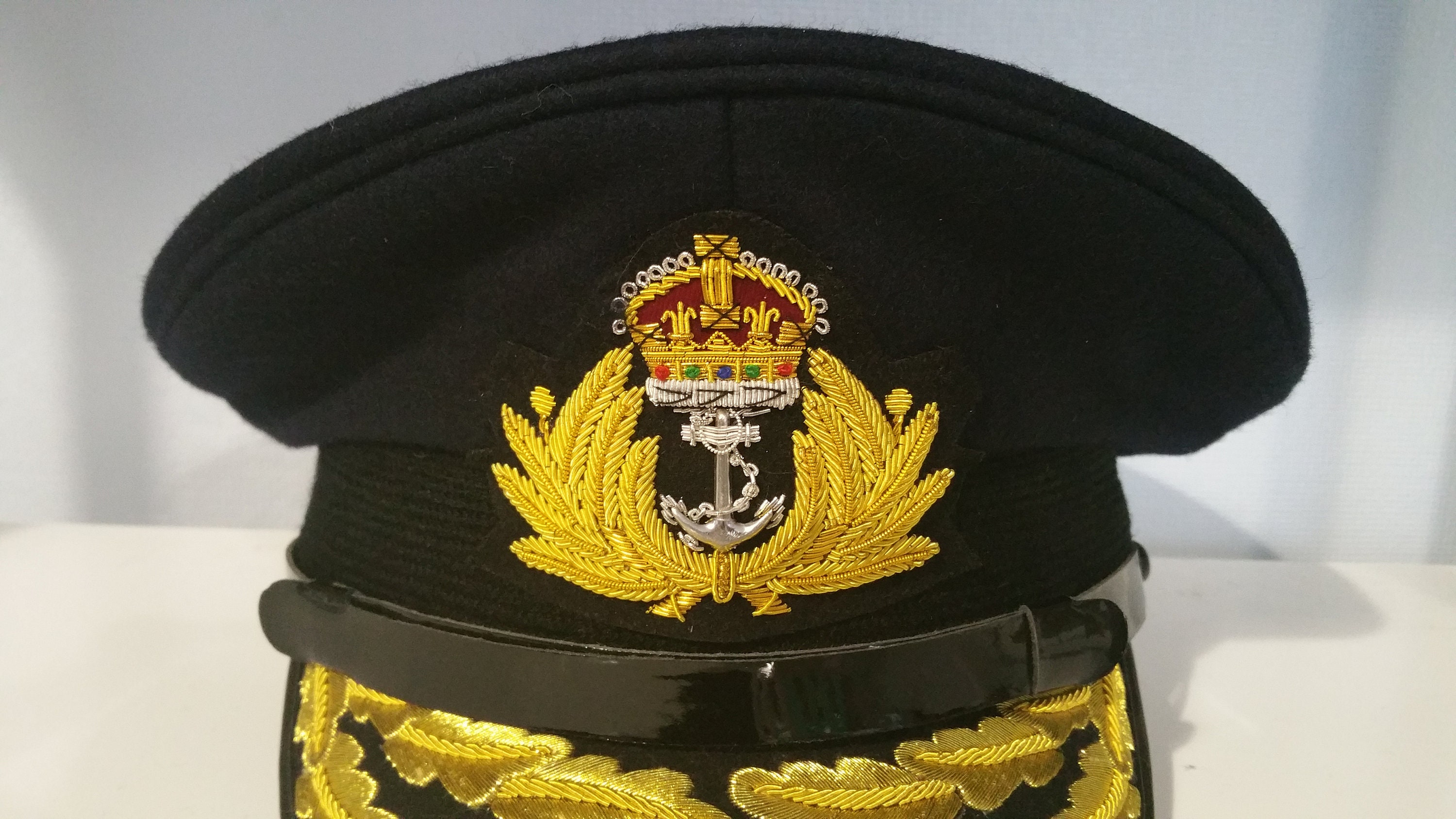 WW1 / WW2 Kings Crown British Royal Navy Admiral Flag Officers Peaked ...