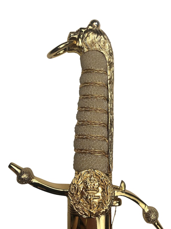 Elizabeth II Royal Navy Officers Dirk 24 Karat Gold Plated - Etsy