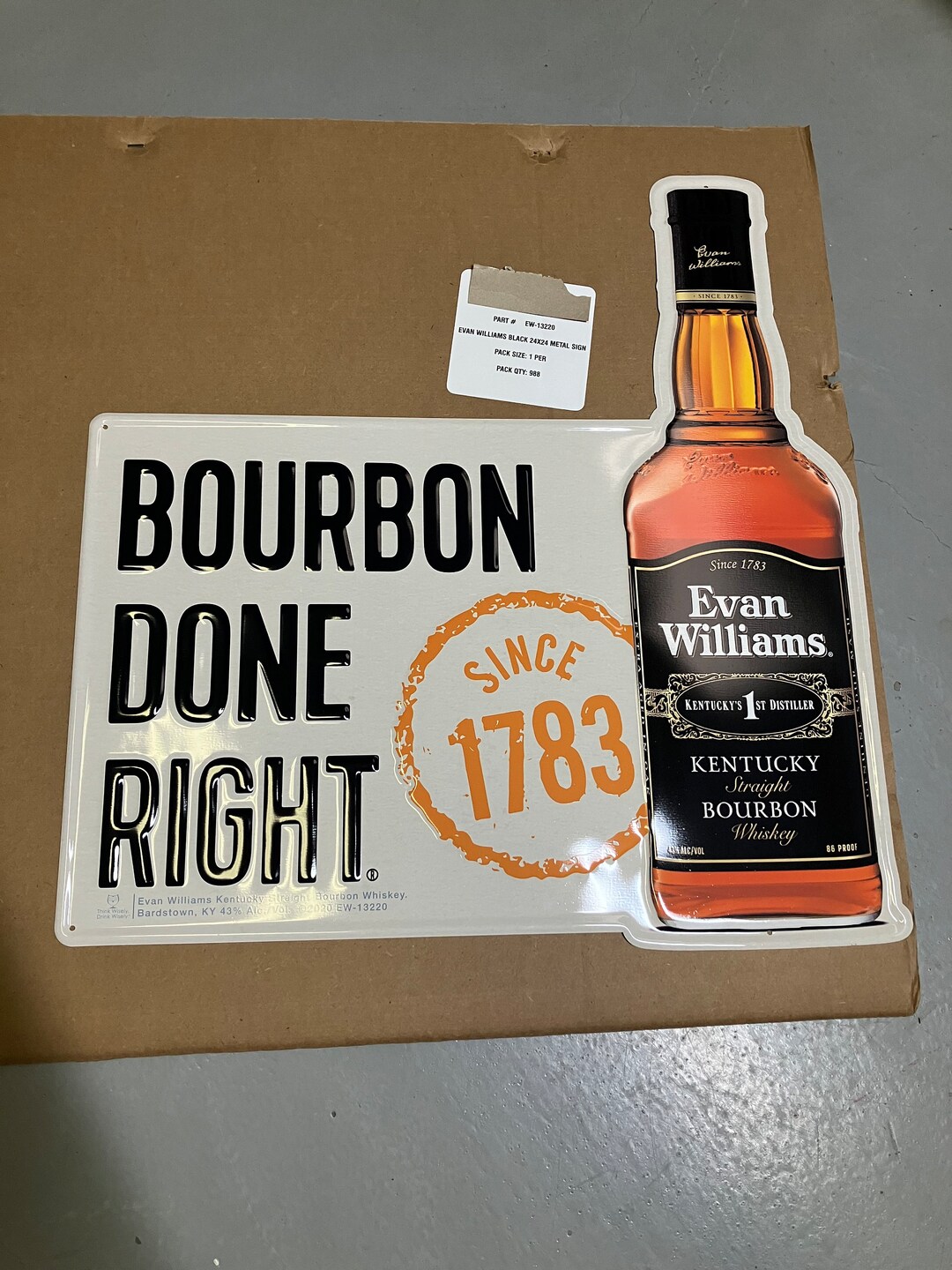 New EVAN WILLIAMS WHISKEY Tin Sign - Etsy