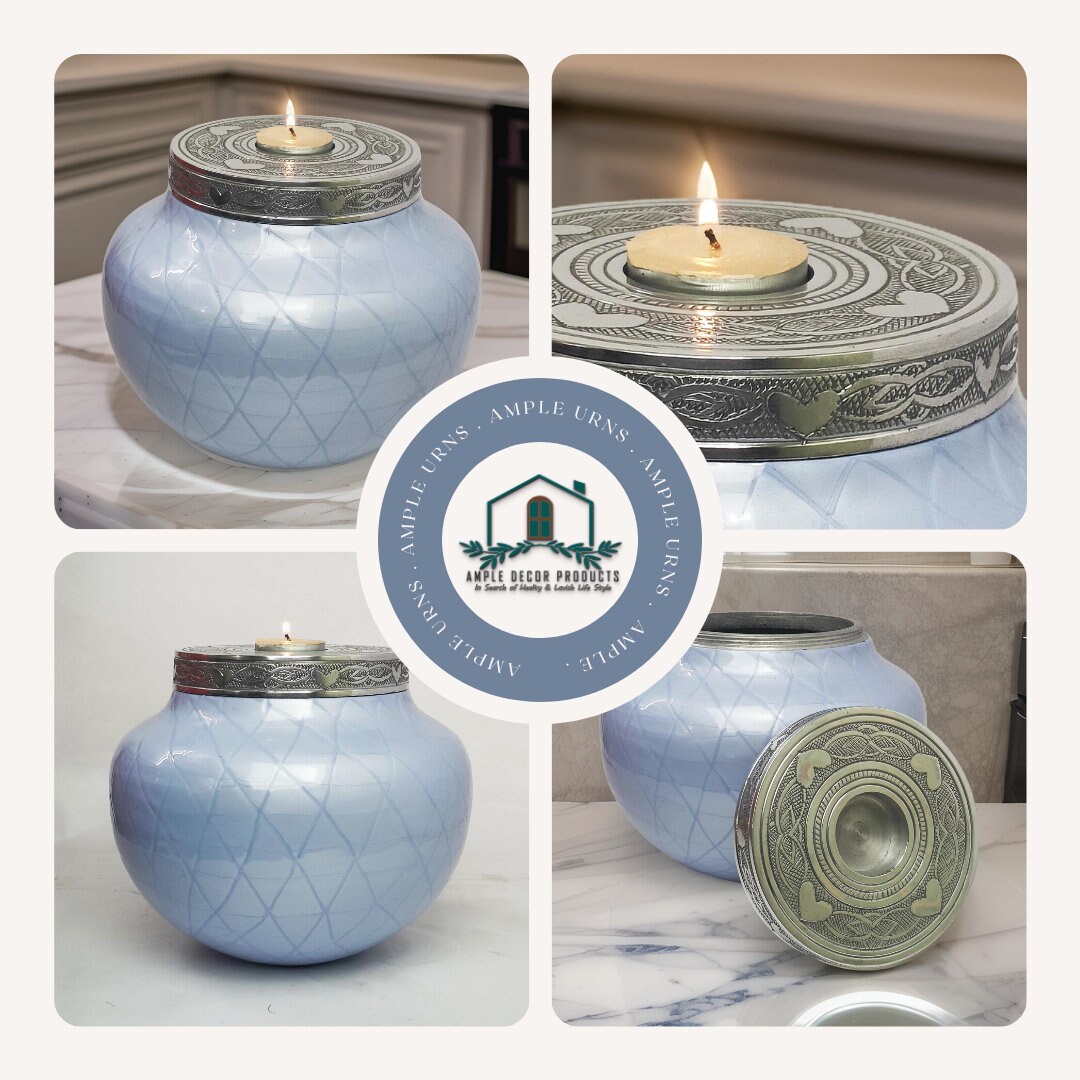 Ample Cremation Urn-the Azure Diamond Patterned Urn-keepsake Urn-urn ...