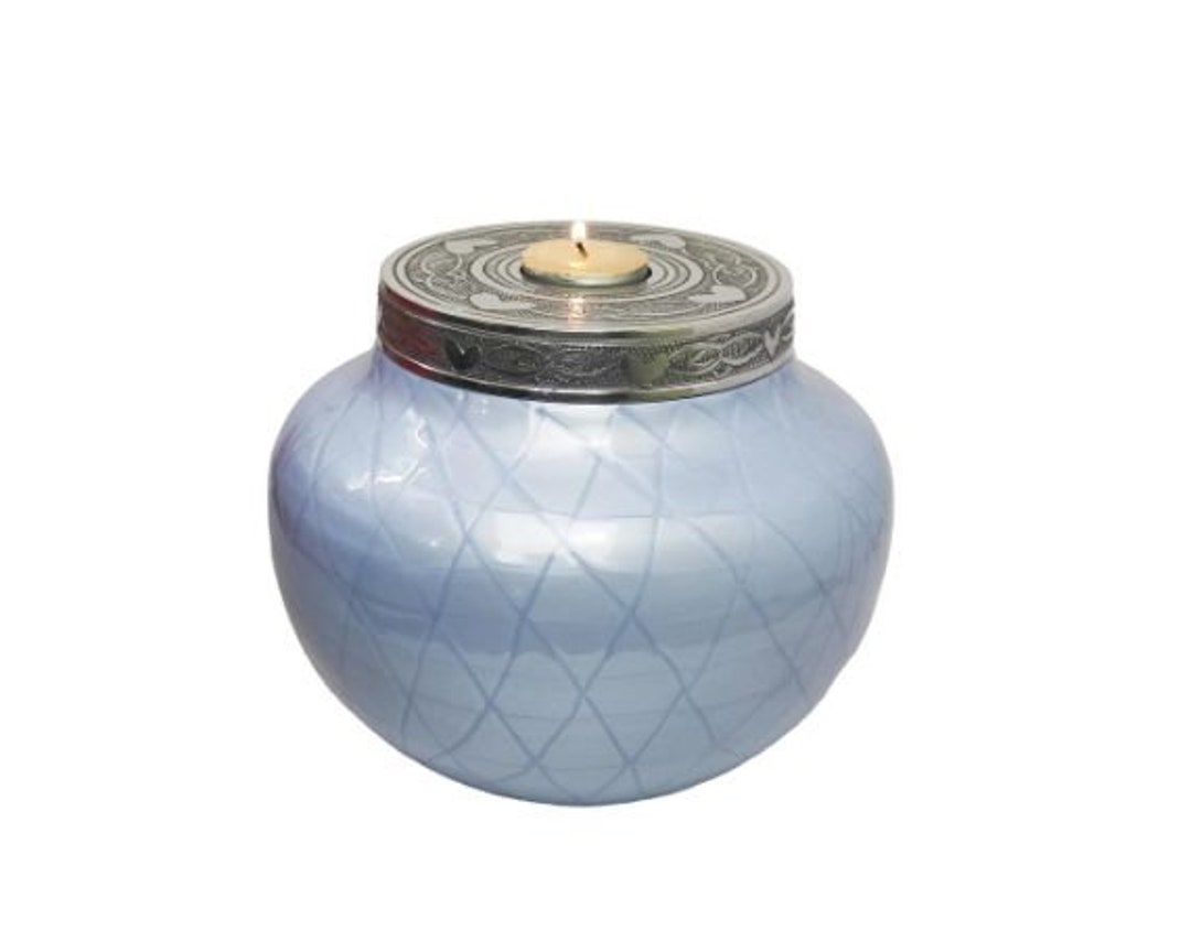 Ample Cremation Urn-the Azure Diamond Patterned Urn-keepsake Urn-urn ...