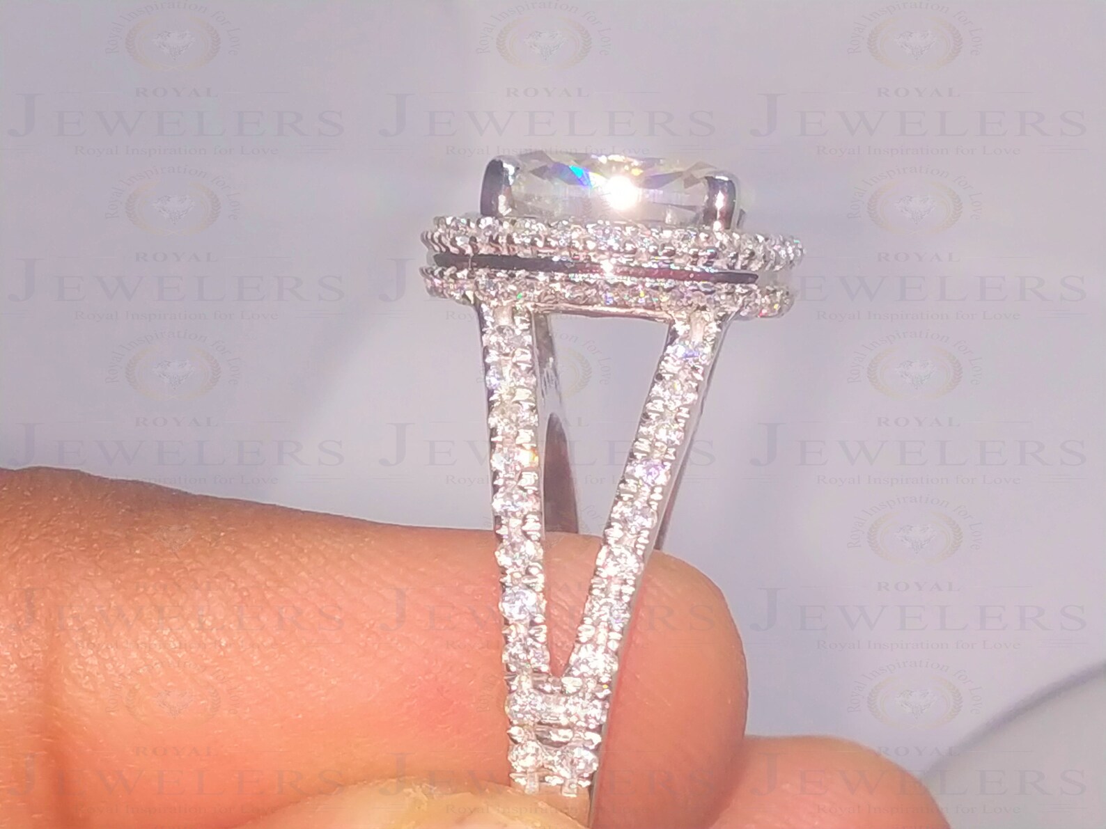 Double Hidden Halo Engagement Ring 10x8mm/3ct Elongated - Etsy