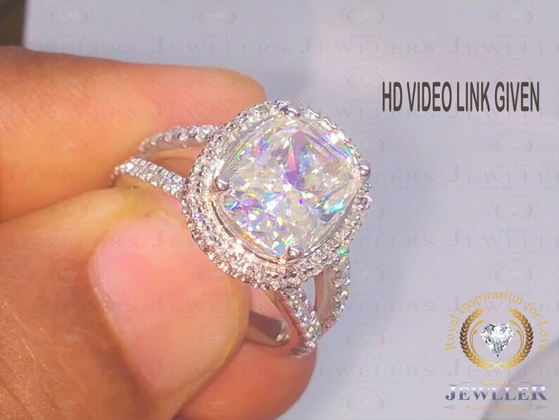 Double Hidden Halo Engagement Ring 10x8mm/3ct Elongated - Etsy