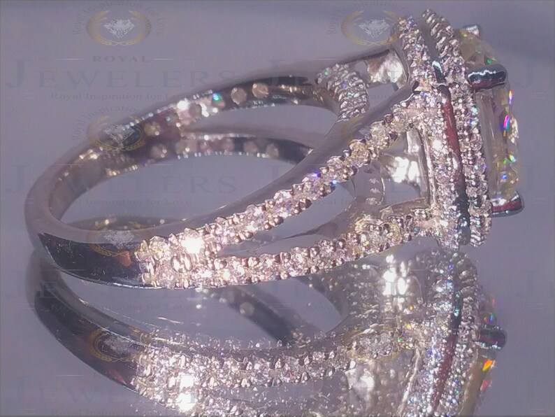 Double Hidden Halo Engagement Ring 10x8mm/3ct Elongated - Etsy