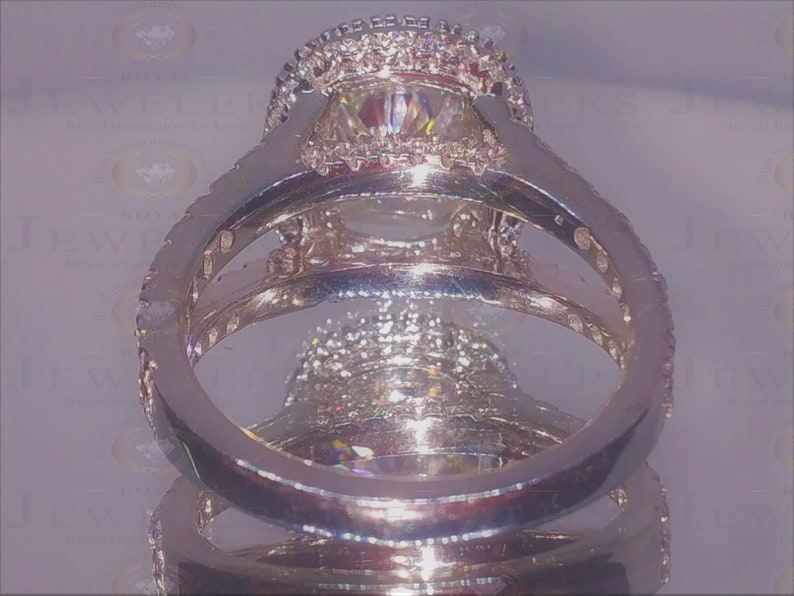 Double Hidden Halo Engagement Ring 10x8mm/3ct Elongated - Etsy