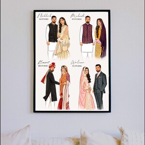 Wedding Portrait, Pakistani Wedding, Wedding Illustration, Desi Wedding ...