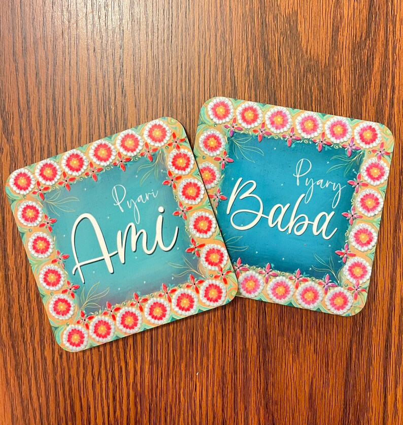 Pyari Ami Baba Coaster, Coaster Set of 2, Desi Gift, Gift for Baba ...