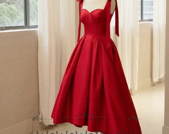 Red Satin Wedding Dress - Etsy