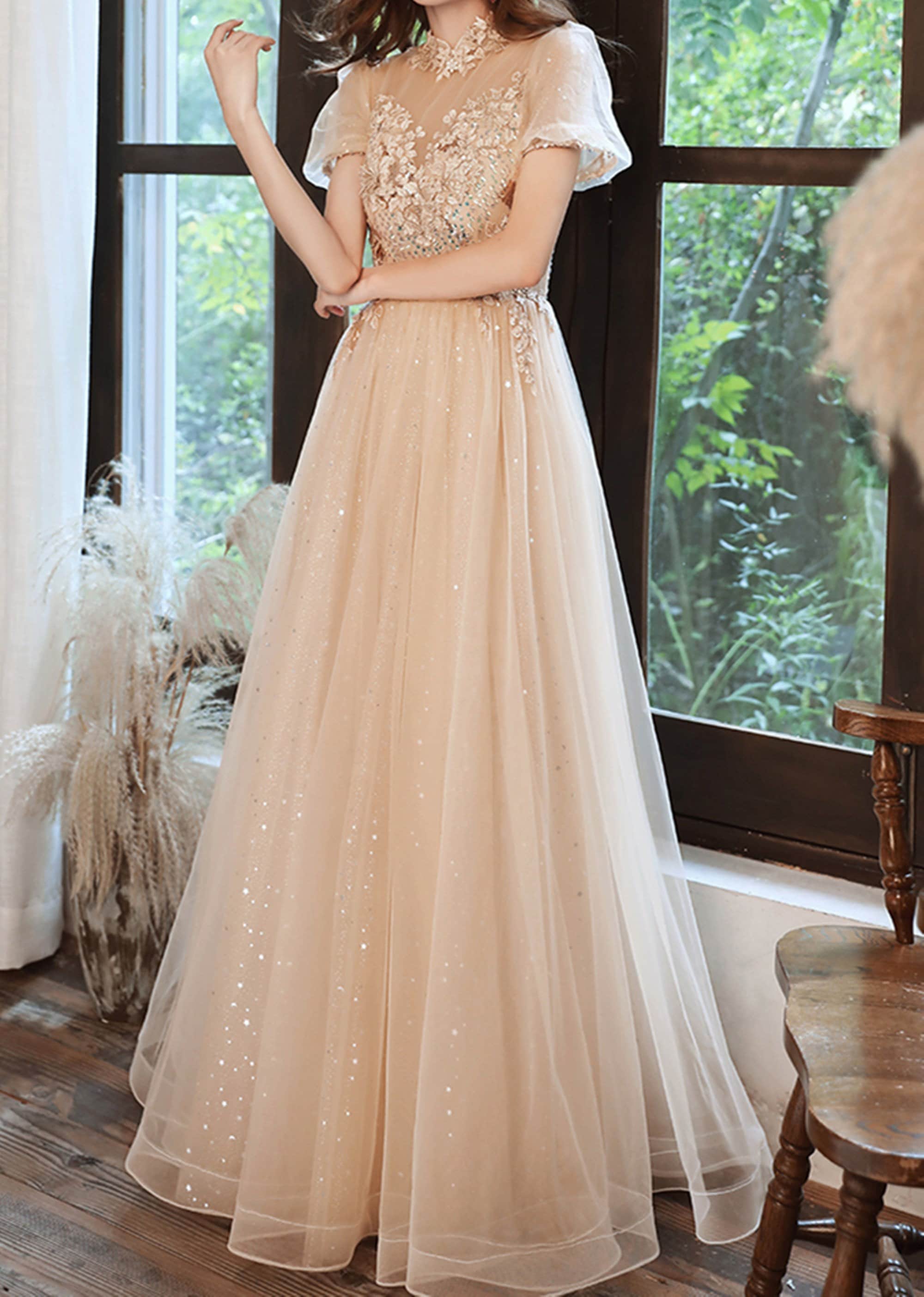 Stars Moon Prom Dress Applique Long Evening Dress Girl | Etsy