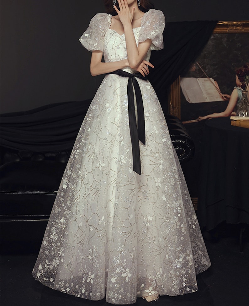 Romantic Prom Dress White Long Evening Dress Banquet Dress - Etsy