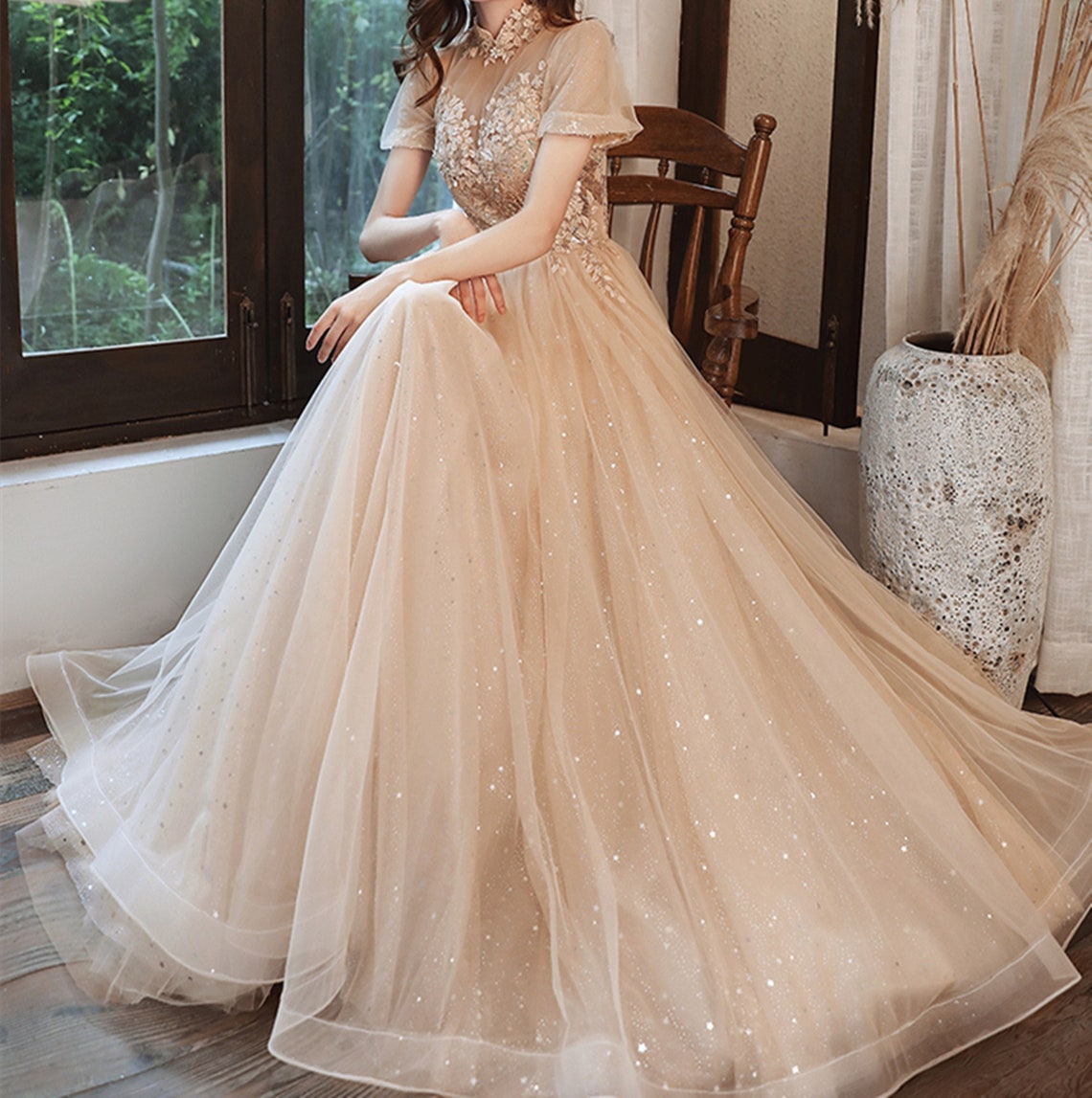 Stars Moon Prom Dress Applique Long Evening Dress Girl | Etsy