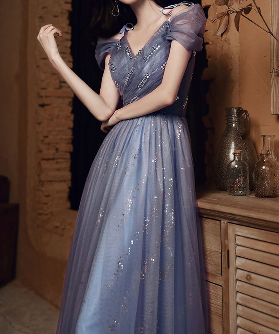 Sparkly Blue Prom Dress Long Sequins Evening Dress off - Etsy