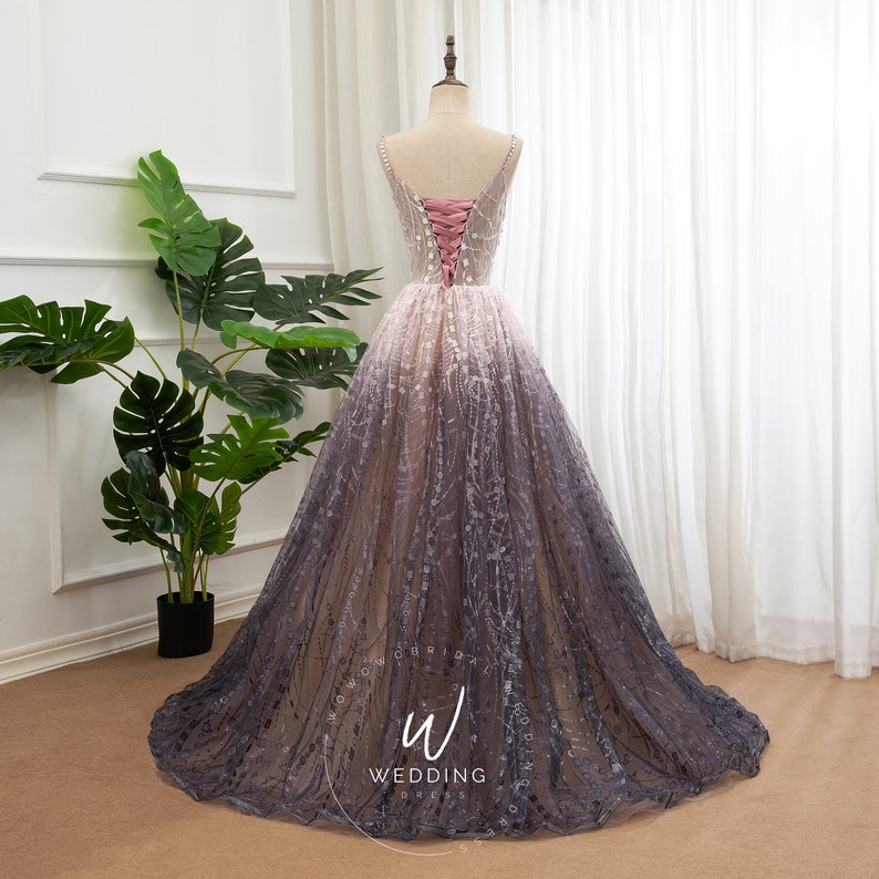 Gradient Prom Ball Gown Luxury Rhinestone Bridal Dress | Etsy