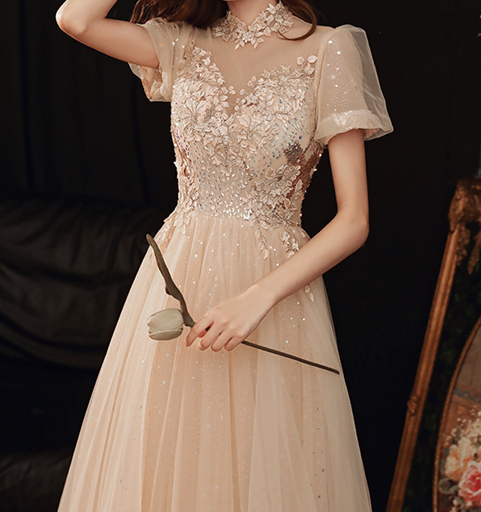 Stars Moon Prom Dress Applique Long Evening Dress Girl | Etsy