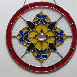 Stained Glass Round Victorian Window Hanging - Etsy